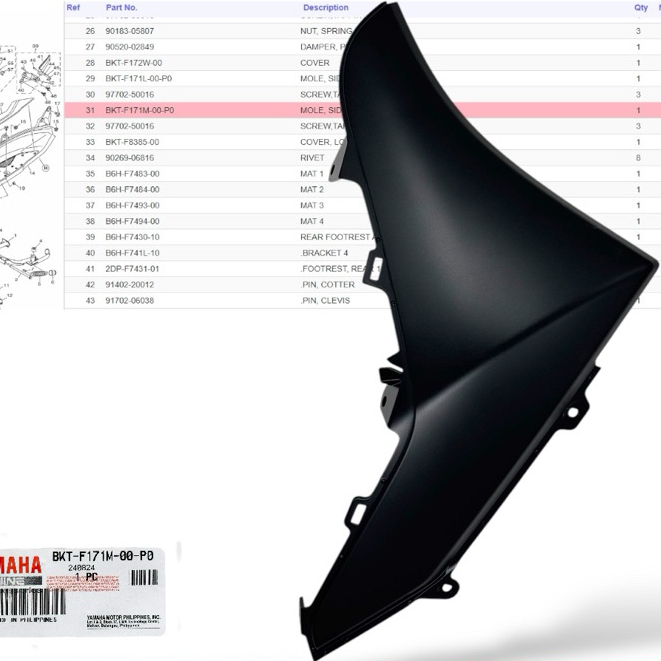 MOLE SIDE COVER 1 | 2 NMAX V2.1 BKT-F171M/ F171L-00 | Shopee Philippines