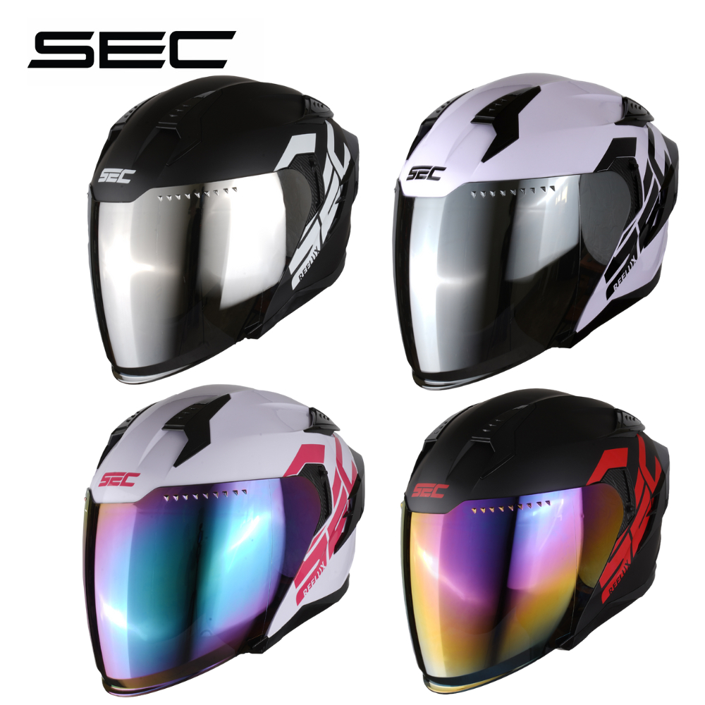 SEC Half Face Helmet for Motorcycle Reflux Matte/Gloss (M-XL) | Shopee ...