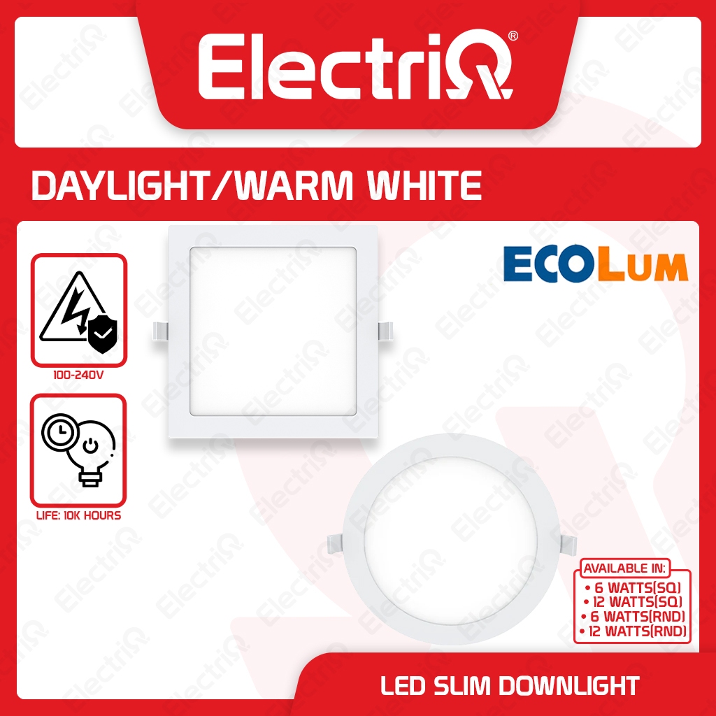 Electriq | Ecolum 4-6inch LED Recessed Slim Downlight LED Light 6-12 ...