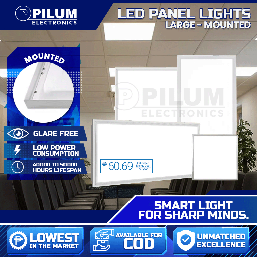 PILUM LED Panel Light for Ceiling Surface MOUNTED Light Office Embedded ...