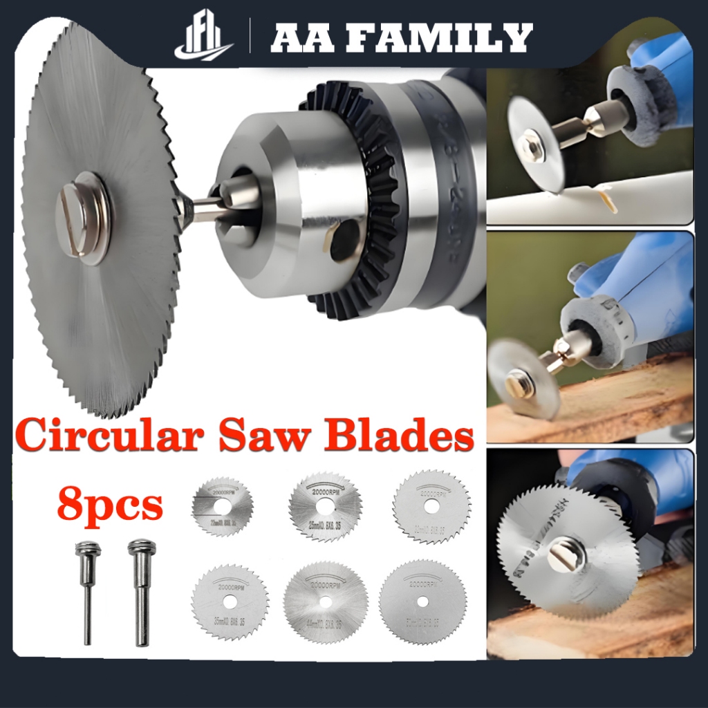 8pcs/set Portable Rotary Tool Circular Saw Blades HSS Rotary Cutting ...