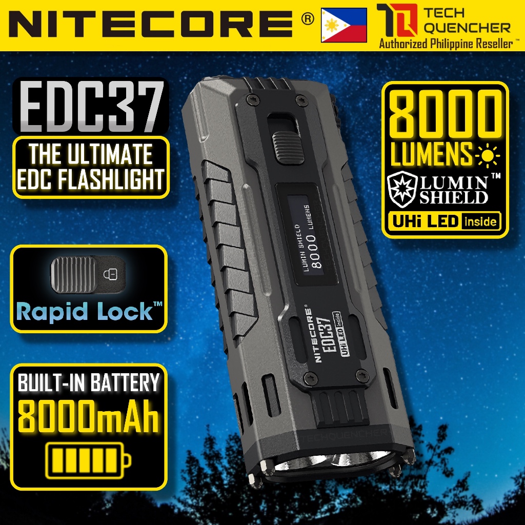 Nitecore EDC37 Flashlight - 8000 Lumens - Lumin Shield - 8000mAh ...