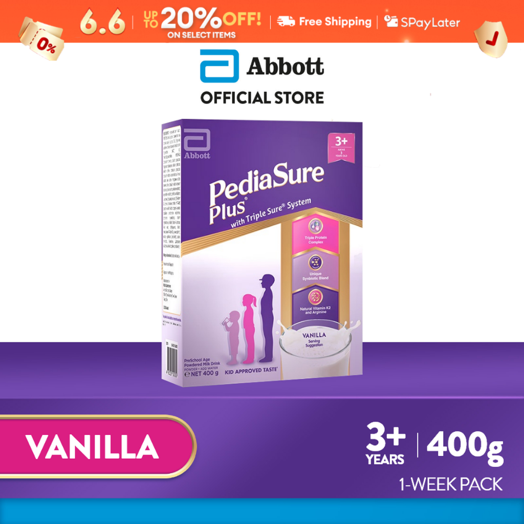 Pediasure Plus 3+ Vanilla 400g for Kids Above 3 Years Old Powdered Milk ...