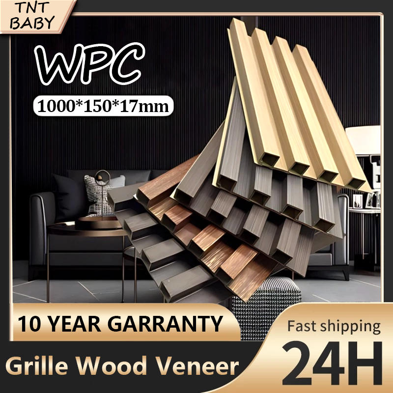 Wood Wallpaper Waterproof Grille Design Ecological Board Wavy Shape TV ...