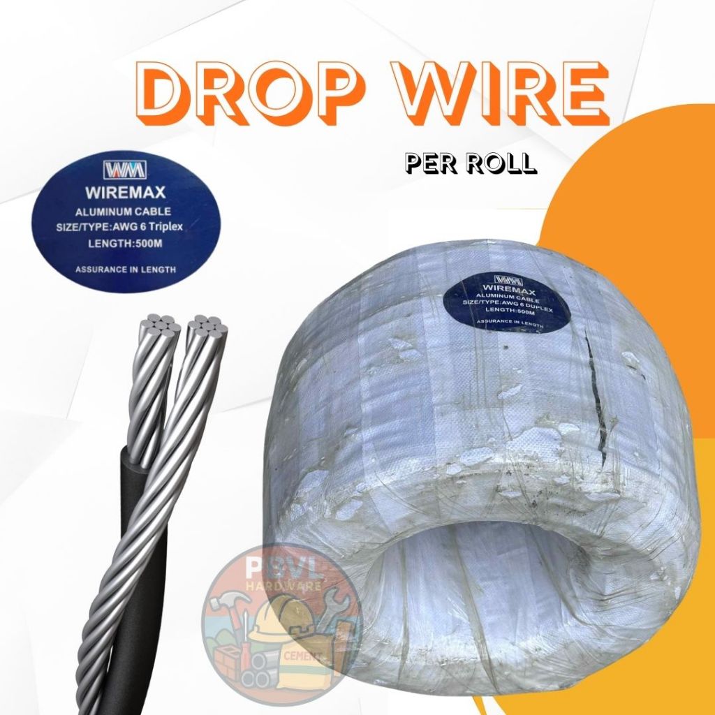 Wiremax Local Made Duplex Drop Wire ACSR Service 6/7 14mm x 500 Meter ...