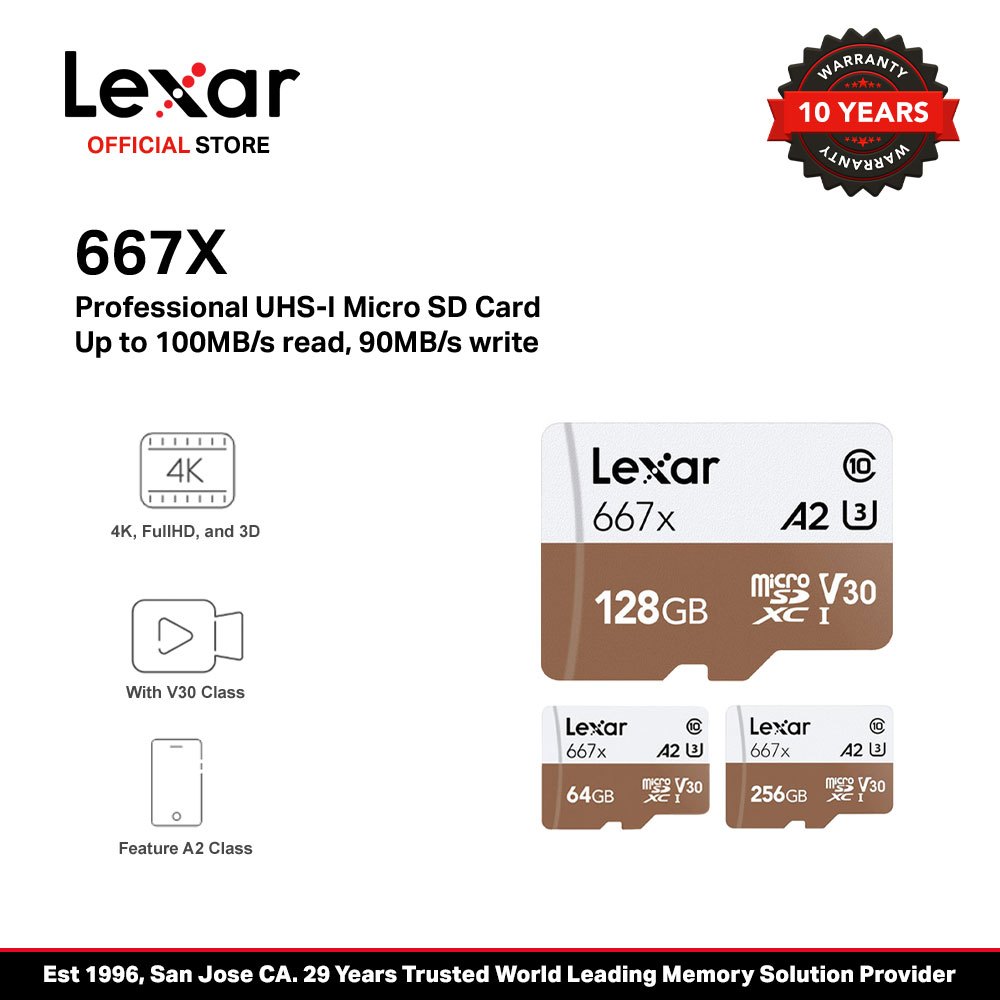 Lexar Professional 667x 64GB/128GB/256GB A1/A2 Rated Performance ...