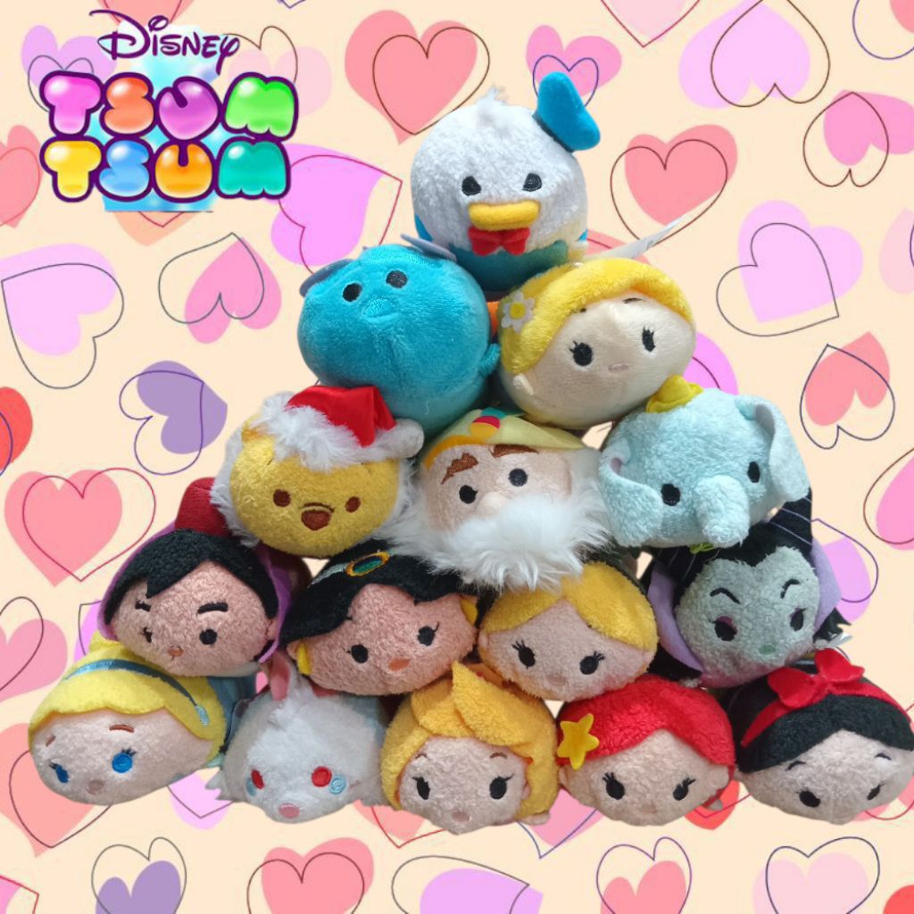 Disney princess disney tsum-tsum 15 - pcs bundle stuffed toys | Shopee ...