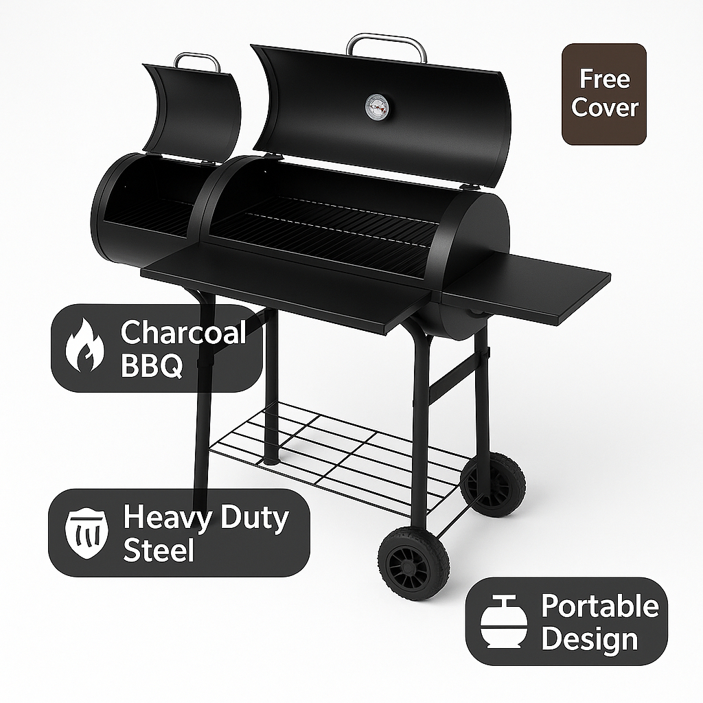 Heavy-Duty Outdoor BBQ Grill & Smoker (Ihawan) – 2-in-1 Charcoal ...