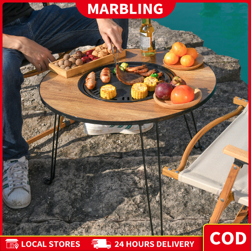 Outdoor camping barbecue table home portable folding grill picnic ...