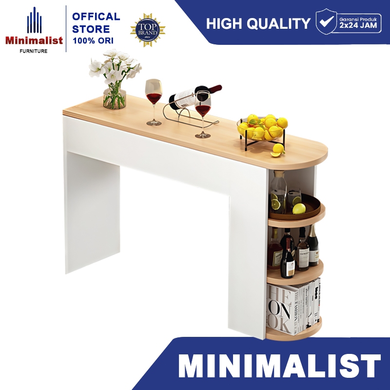 Bar Table with Storage Shelves – 80/120/140cm High Counter Table for ...