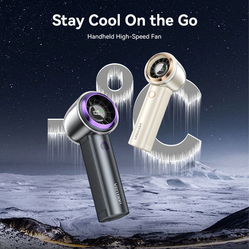 Vention Handheld Fan Mini Rechargeable Jet Fan 13000RPM 0-100 ...