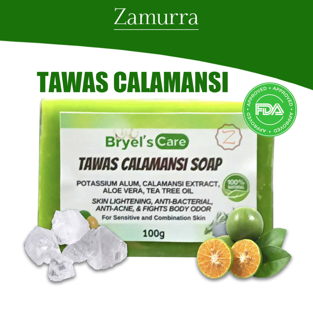 100% Pure Tawas Calamansi Deodorant Soap 100g with Aloe Vera and ...