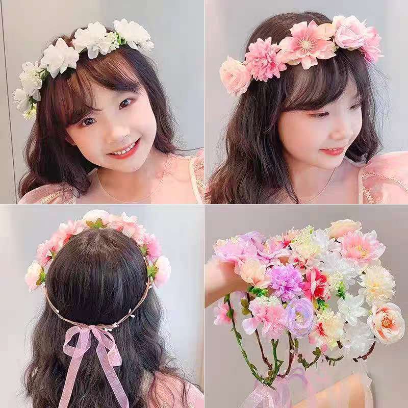 Kids Floral Headdress Girls Graduation Headband & Party Crown | Shopee ...