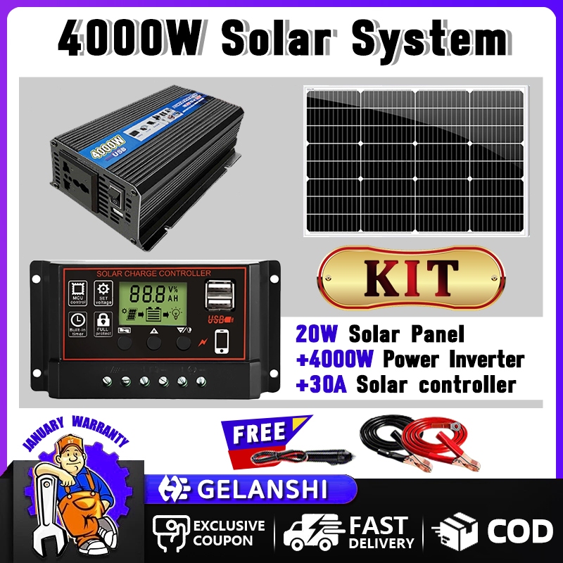 Solar Charging System 12V TO 220V 4000W Power Inverter With 30A Solar ...