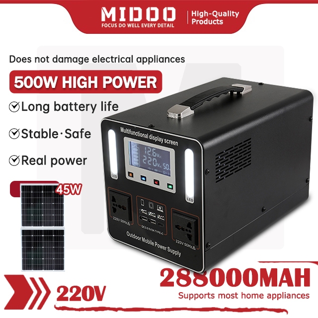 MIDOO 500W Power Station 288,000MAH Big Capacity outdoor Power bank ...