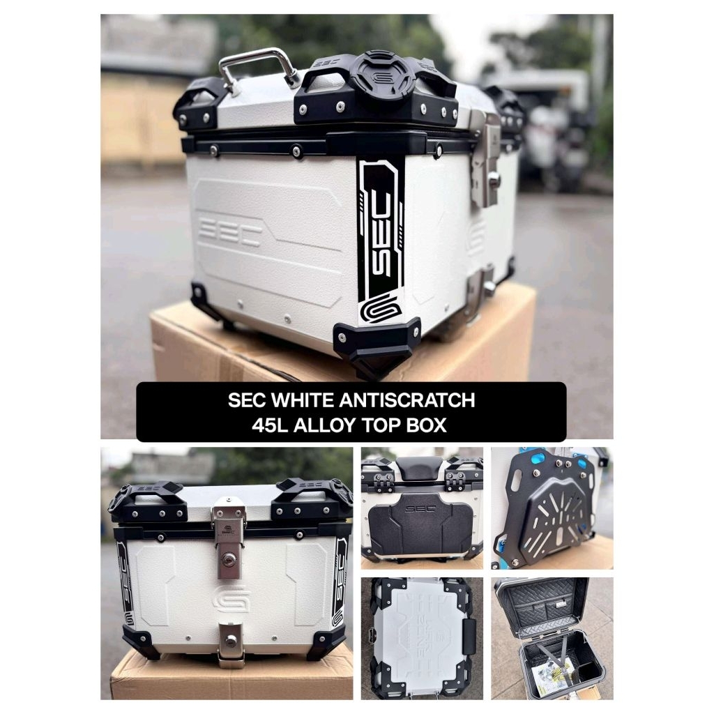 SEC ALLOY TOP BOX ANTISCRATCH 45 LITERS WHITE LIMITED EDITION | Shopee ...