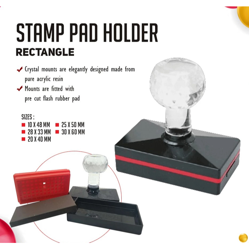 Rectangle Stamp Pad and Case with Crystal Handle Blank Photosensitive ...