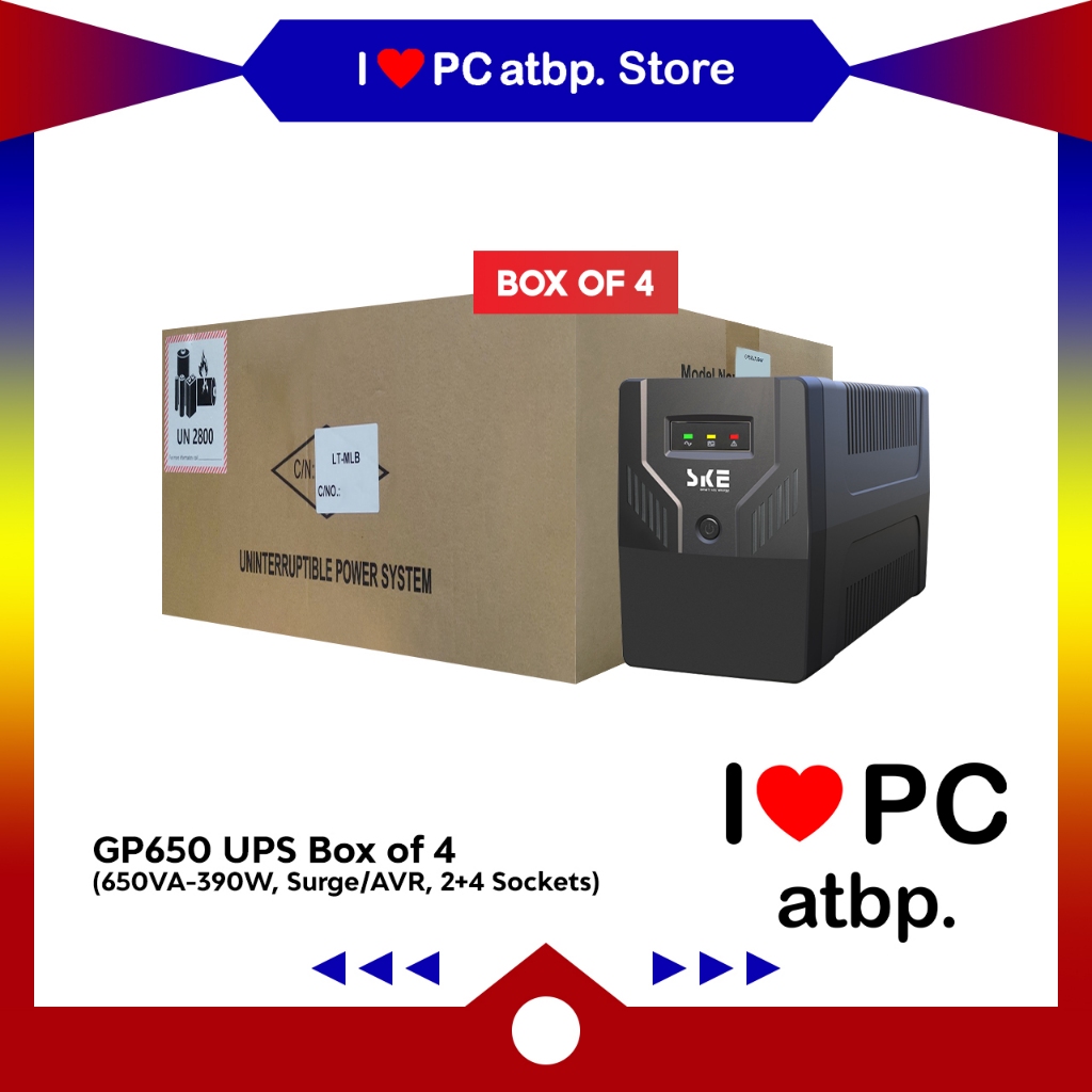 SKE GP650 UPS 650VA-390W Uninterruptible Power Supply Box of 4 (Surge ...