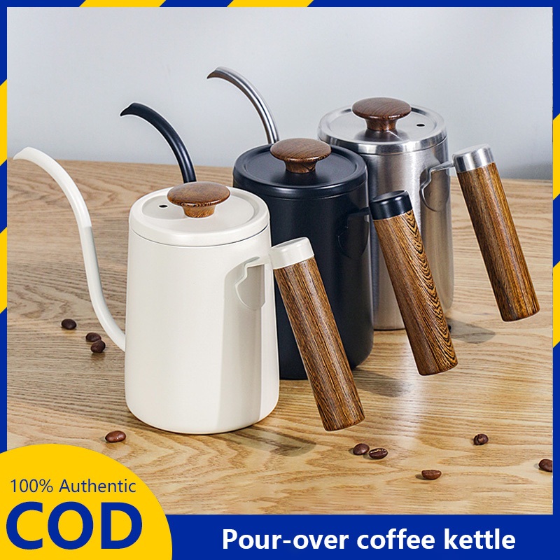 NIBU 600ML Gooseneck Coffee Kettle with Solid Wood Handle - 304 ...