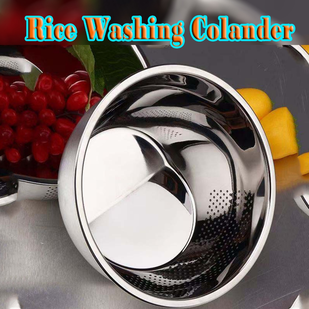 Stainless Steel Rice Washing Colander with Multi-Purpose Use Rice ...