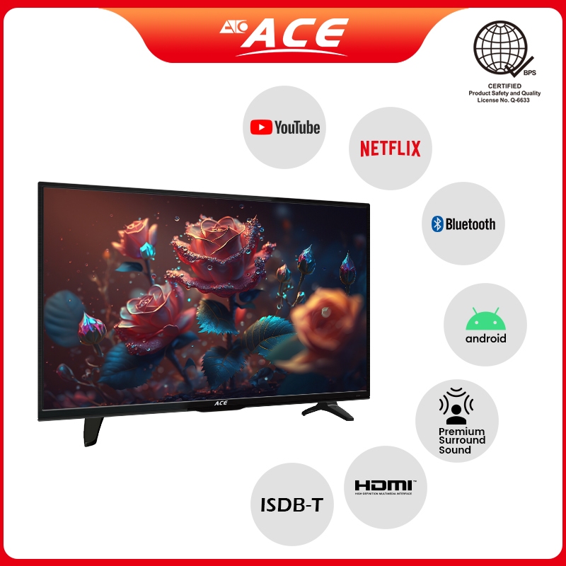 ACE 43" Smart Google TV LED-909 (Android 14, Netflix, Youtube ...