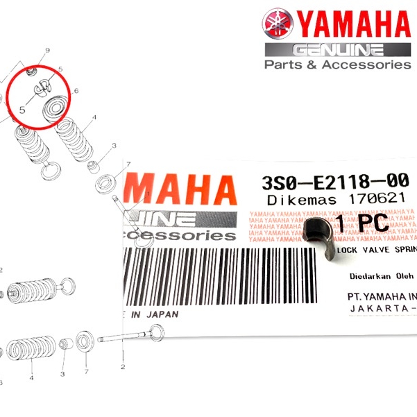 LOCK VALVE SPRING (COTTER VALVE) SNIPER135/150 3S0-E2118-00 YAMAHA ...