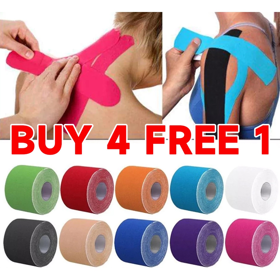 【Buy 4 Free 1】5M Kinesiology Tape Athletic Recovery Elastic Tape Muscle ...