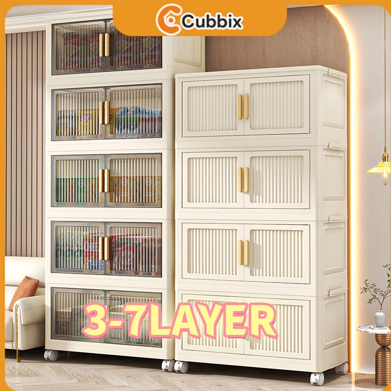 1-6LAYERS Foldable Cabinet for Kitchen Durabox with Wheels Bedroom a ...