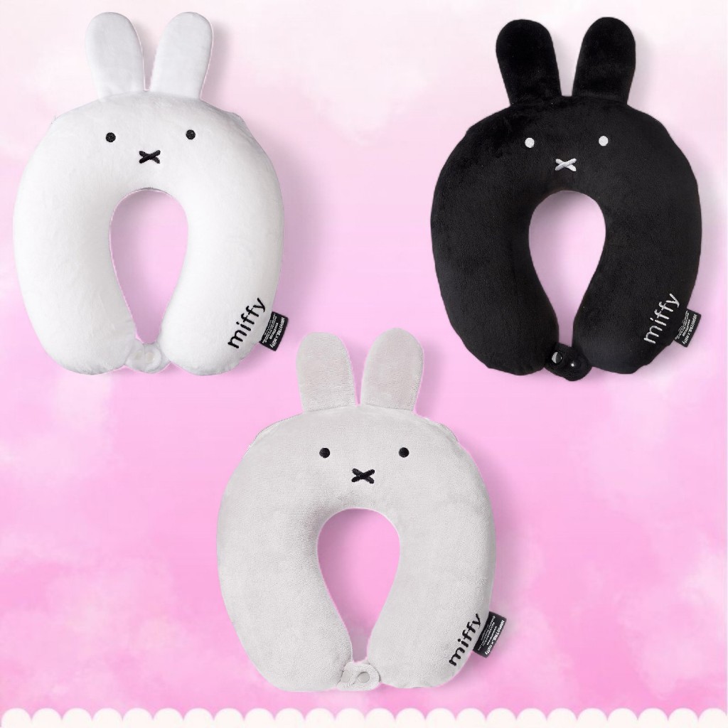 Miffy “Oyasumi” Ergonomic Memory Foam Travel Pillow – Soft, Cute Neck ...