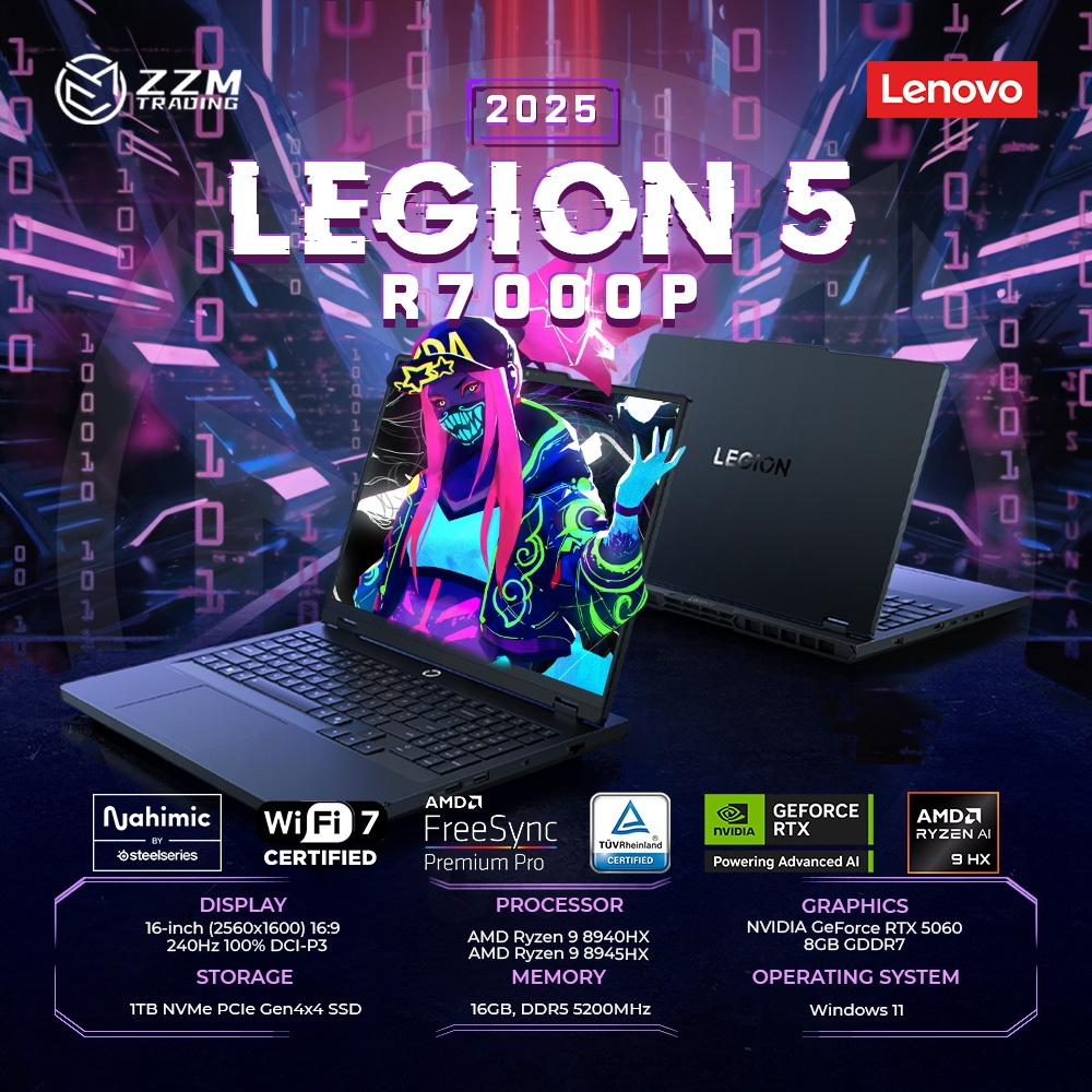 Lenovo Legion 5 R7000P 2025 R9-8945HX RTX 5060/5070 16" QHD 240Hz ...