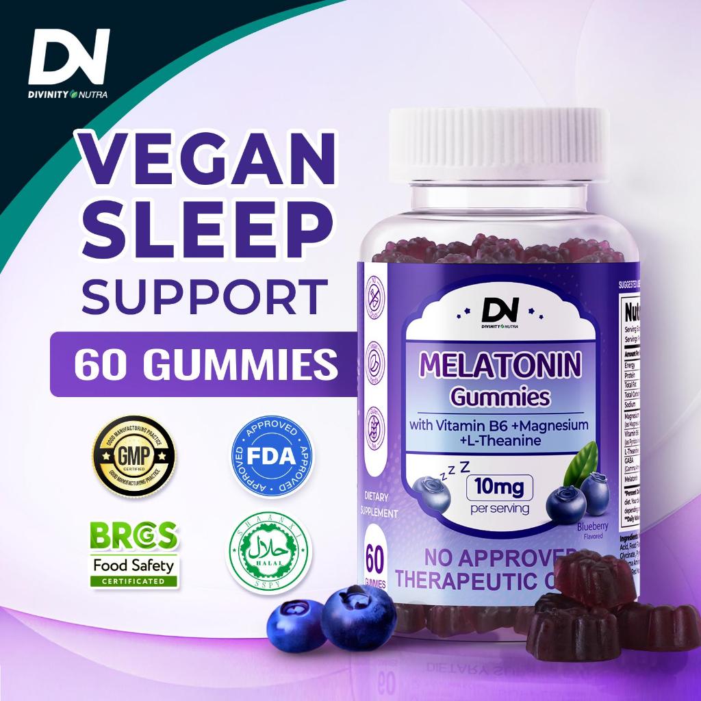 Divinity Nutra Melatonin Gummies for Sleep Support Sleep Aid Relax ...