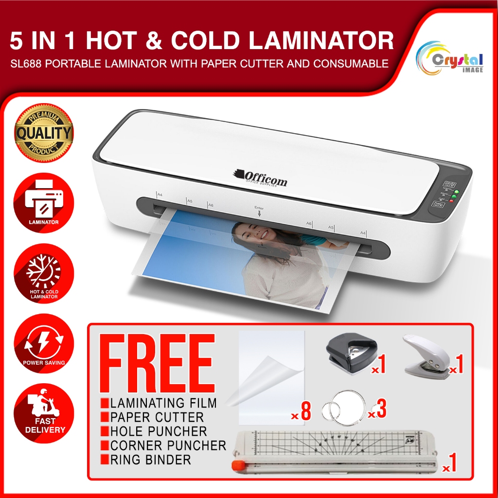 Officom Multi-Purpose Laminator SL688 | SL388 Laminating Machine A4 ...