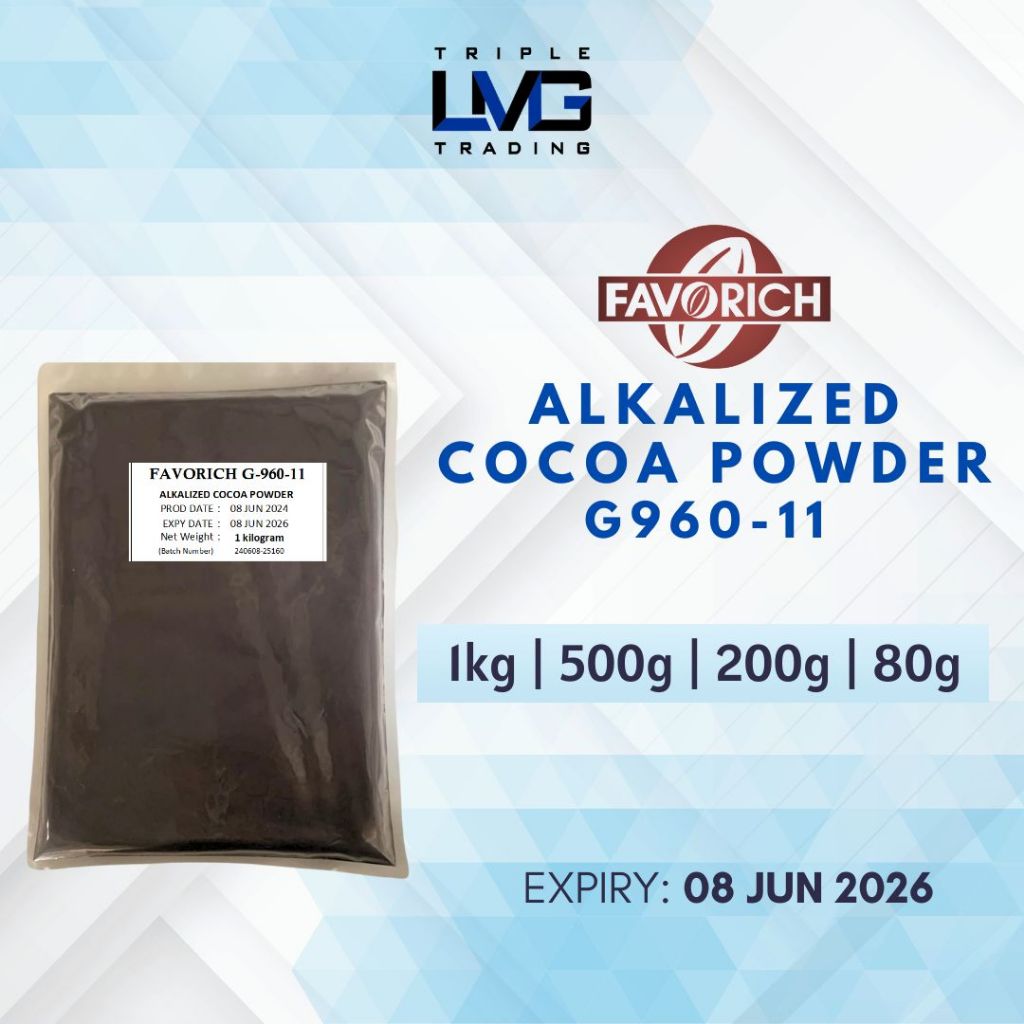 Favorich G960 Alkalized Cocoa Powder 1kg | 500g | 200g | 80g | Shopee ...