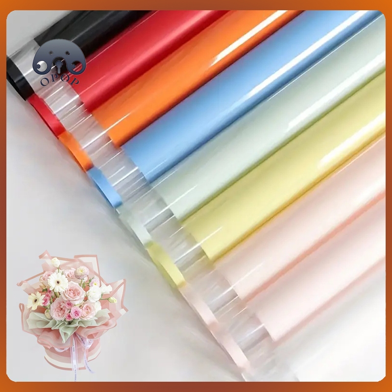 20pcs Bouquet Wrapper Transparent Border DIY Flower Wrapping Paper ...