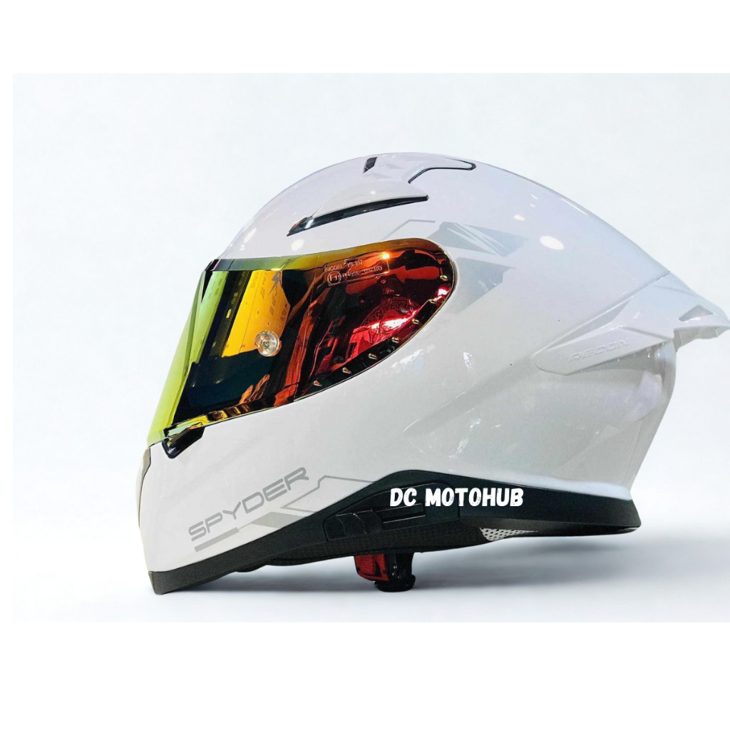Spyder Recon V2 Plain Color Dual Visor Full Face Helmet with Free Clear ...
