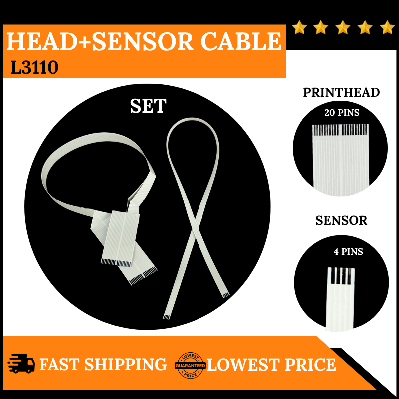 Print head and Sensor Cable Set for Epson L1110 L1210 L1250 L3110 L3116 ...