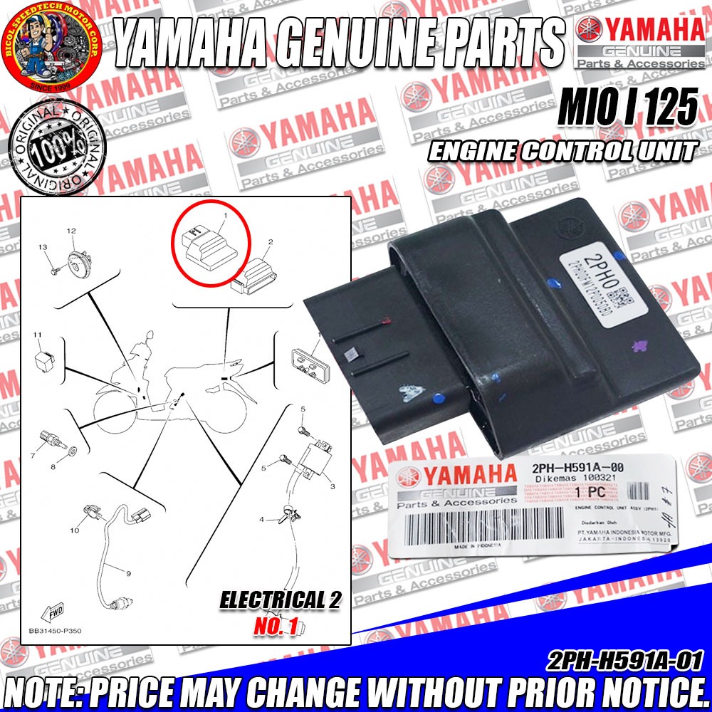 MIO I 125 ENGINE CONTROL UNIT (YGP) (GENUINE: 2PH-H591A-00) | Shopee ...