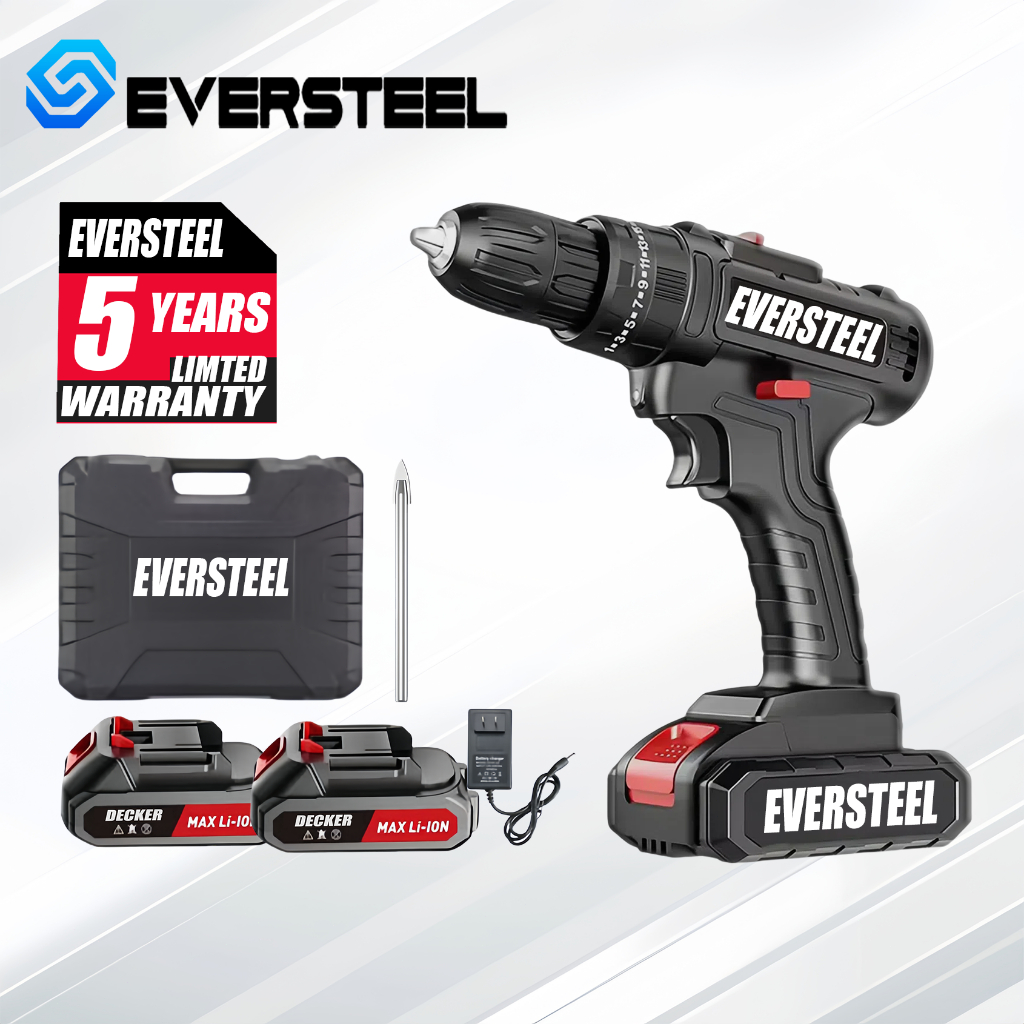 EVERSTEEL Electric Drill Impact Drill 32pcs Drill Bit Set Heavy Duty ...