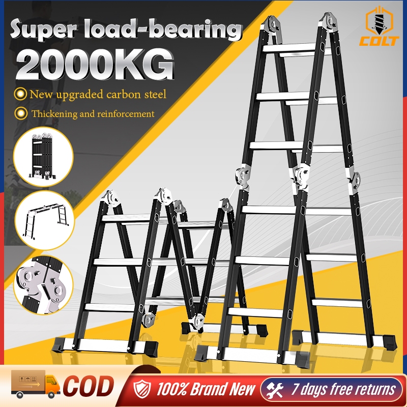 REAIM 3.7m ladder Aluminum ladder/steel ladder Telescopic foldable ...