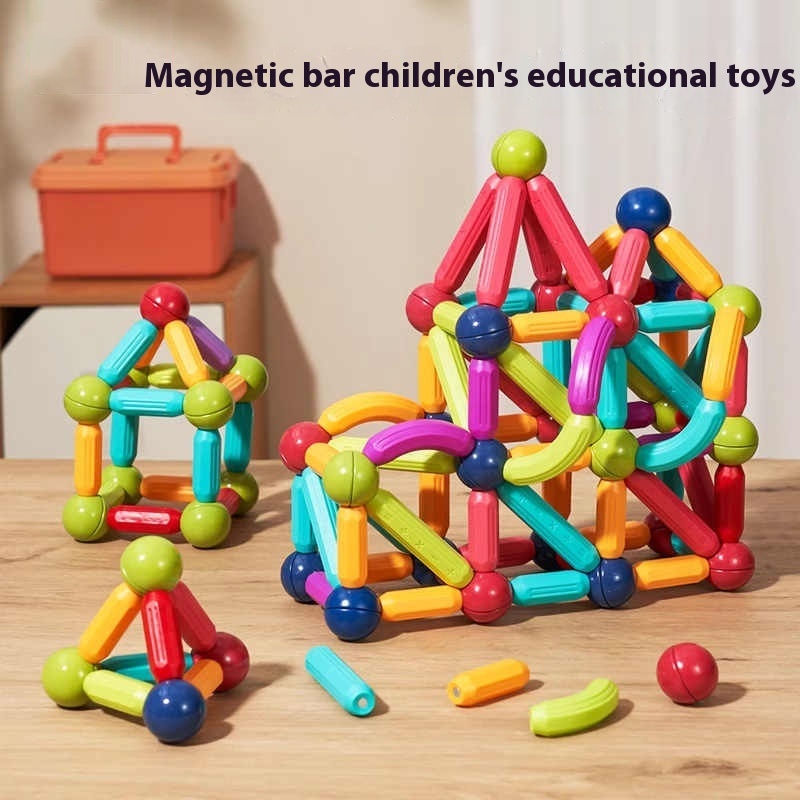 36/42/64/84pcs Building Blocks Stick Set Diy Magnetic Stick Balls And ...