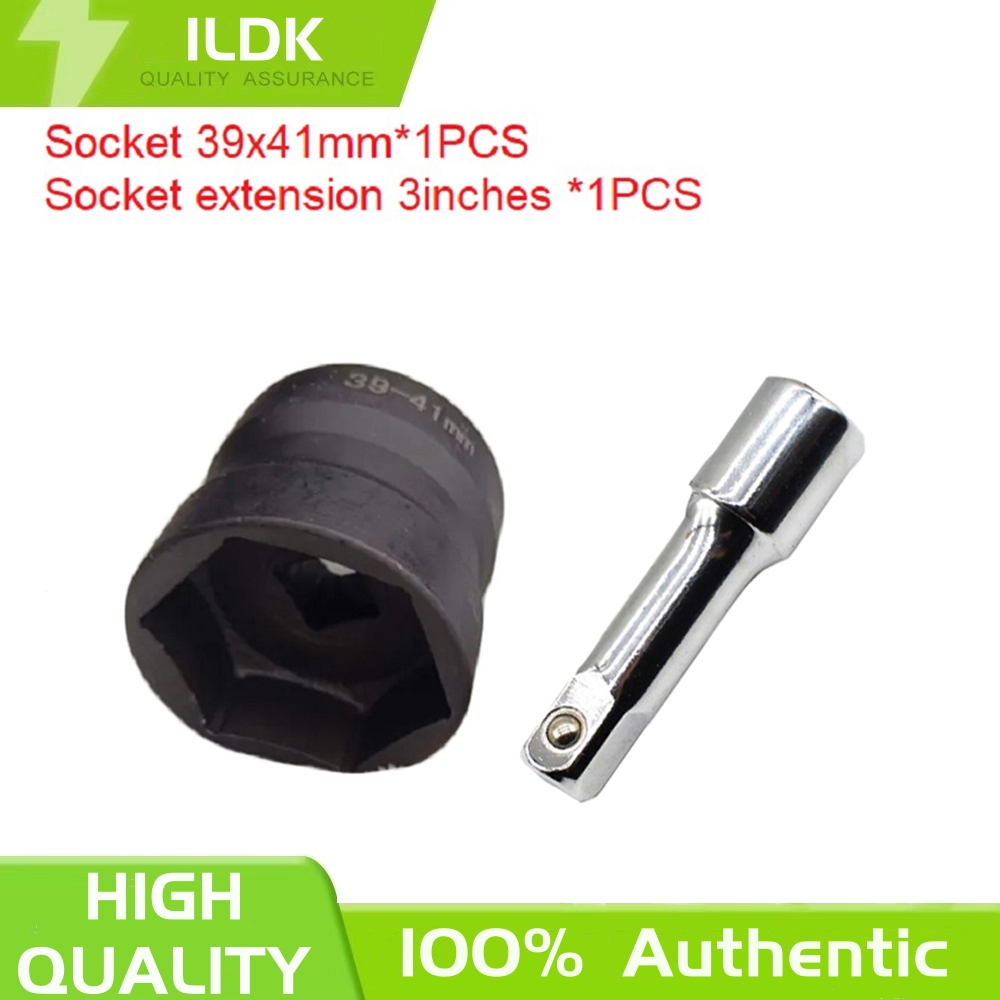 Heavy-duty Torque drive socket 39x41mm and 3 inches extension set 1/2 ...