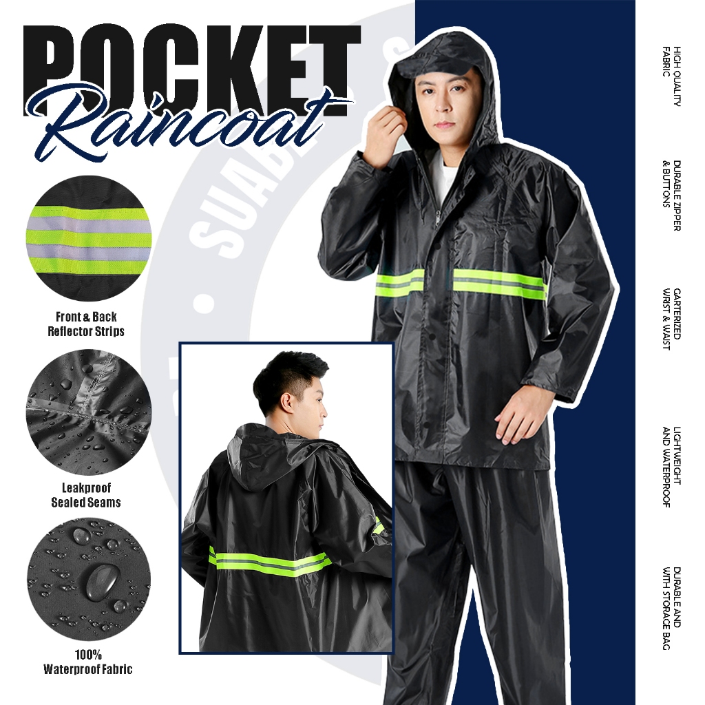 Pocket Terno Raincoat Set Makapal Kapote Popular Waterproof Raincoat ...