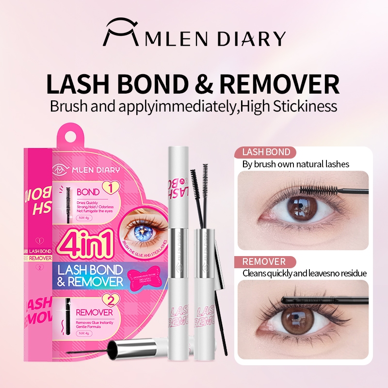 MLEN DIARY Lash Glue Long lasting Seamless Lash Bond for False Lashes Suitable for Sensitive ...