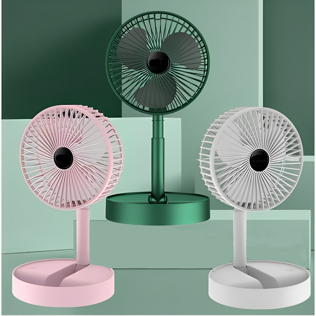 Foldable Telescopic Desk Electric Fan Mini Folding Fan Mute With USB ...