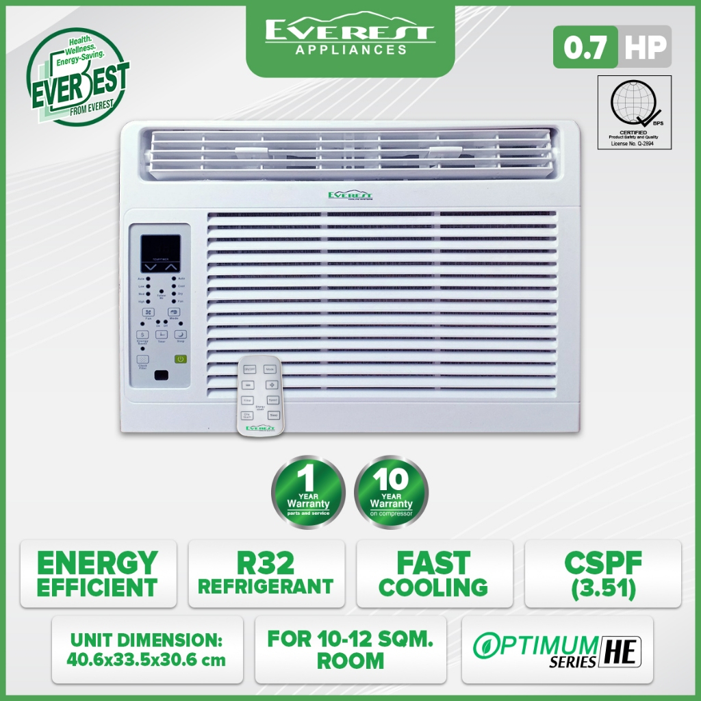 EVEREST 0.7HP Non Inverter Window Type Aircon/ with Healthy Air Filter ...