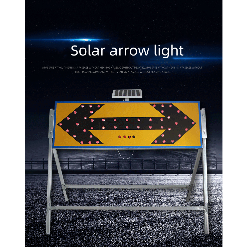 LED Traffic Warning Light Solar Double Arrow Guide Light Road ...