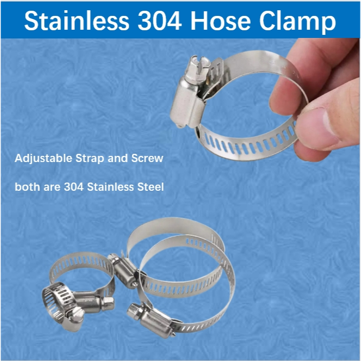 RTK 304 Stainless Steel Adjustable Hose Clamp Worm Gear Duct Clamp Pipe ...