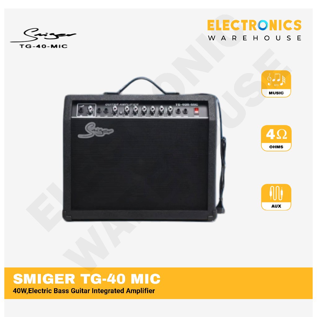 Smiger TG-40 MIC Electric Guitar Amplifier 40-Watt Electric Guitar Amp ...