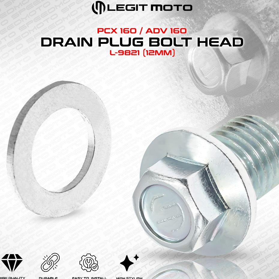 LEGITMOTO PCX 160/ADV 160 ENGINE PAN OIL DRAIN PLUG BOLT HEAD 12MM ONE ...