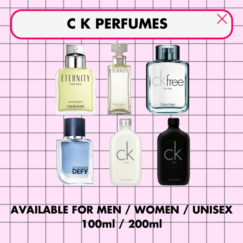 C.K Variants Be 100\200ml | One 100\200ml | Defy | Eternity (M\W ...